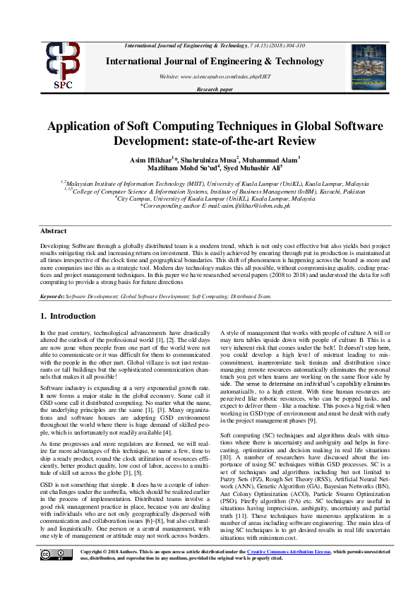 (PDF) Application of Soft Computing Techniques in Global Software ...