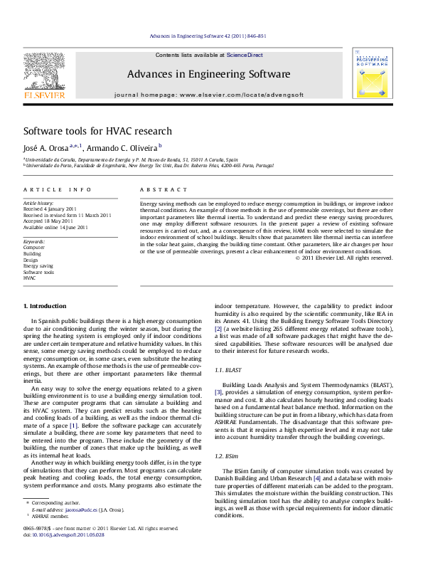 (PDF) Software tools for HVAC research