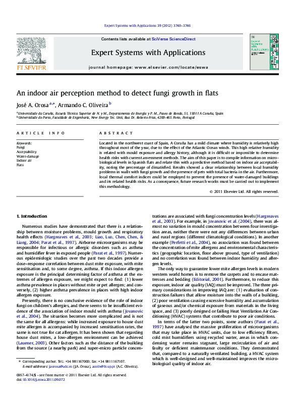 (PDF) An indoor air perception method to detect fungi growth in flats