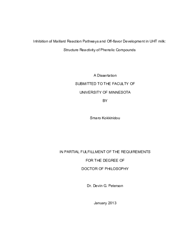 (PDF) Inhibition of Maillard Reaction Pathways and Off-flavor ...