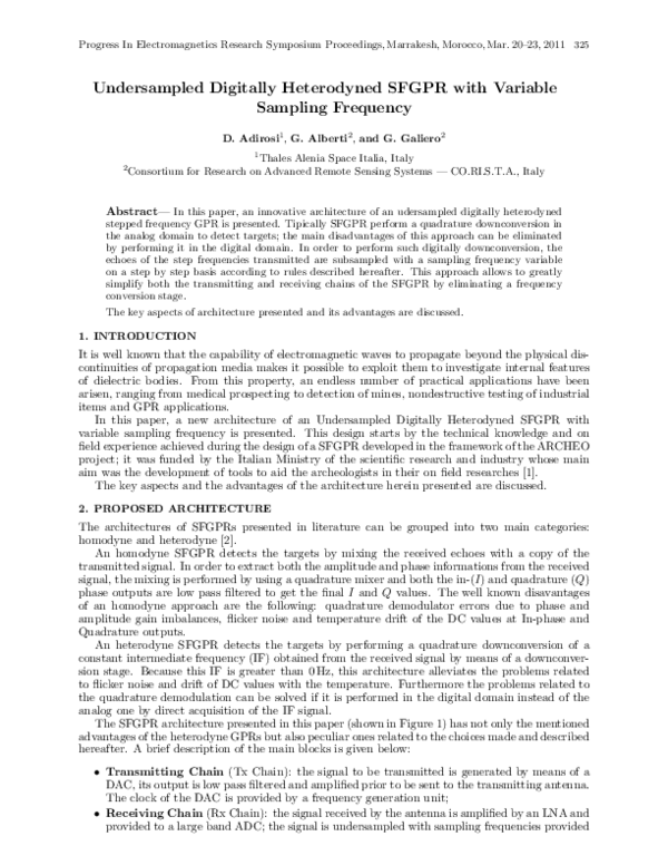 Pdf Undersampled Digitally Heterodyned Sfgpr With Variable Sampling