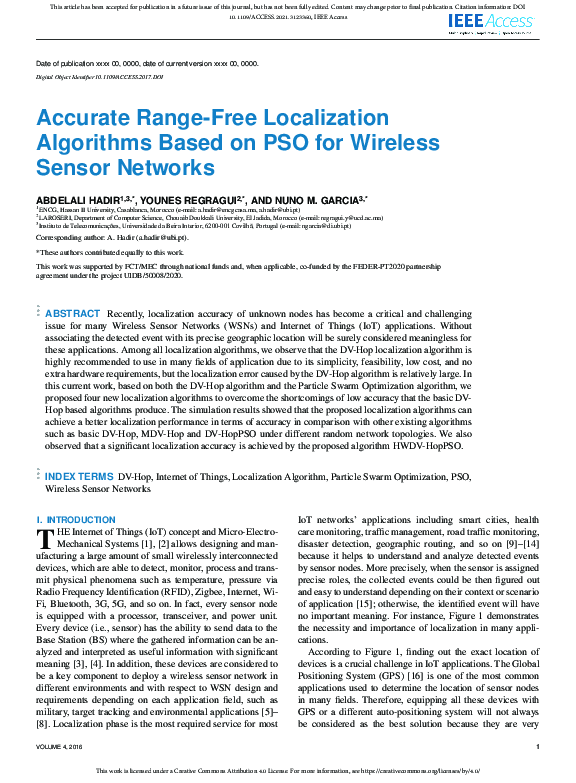 (PDF) PSO-Enhanced DV-Hop Localization for WSNs
