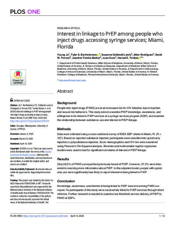 (PDF) Interest in linkage to PrEP among people who inject drugs ...