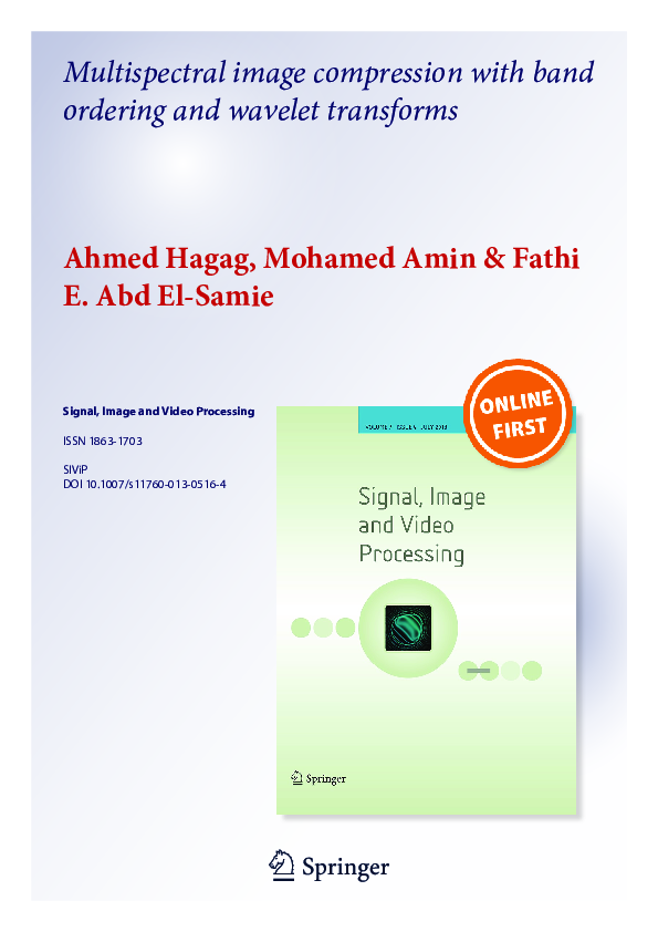 (PDF) Multispectral image compression with band ordering and wavelet transforms | Mohamed Amin ...