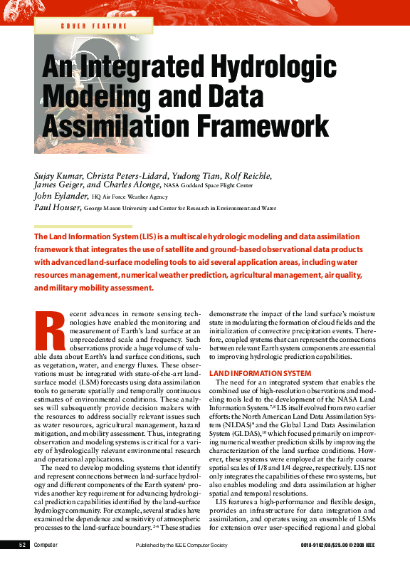 (PDF) An Integrated Hydrologic Modeling and Data Assimilation Framework