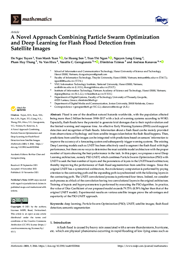 Pdf A Novel Approach Combining Particle Swarm Optimization And Deep Learning For Flash Flood
