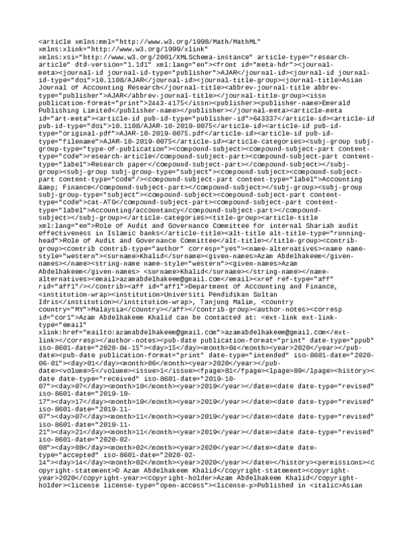 Role of Audit and Governance Committee for internal Shariah audit ...