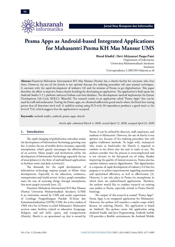 (PDF) Pesma Apps as Android-based Integrated Applications for ...