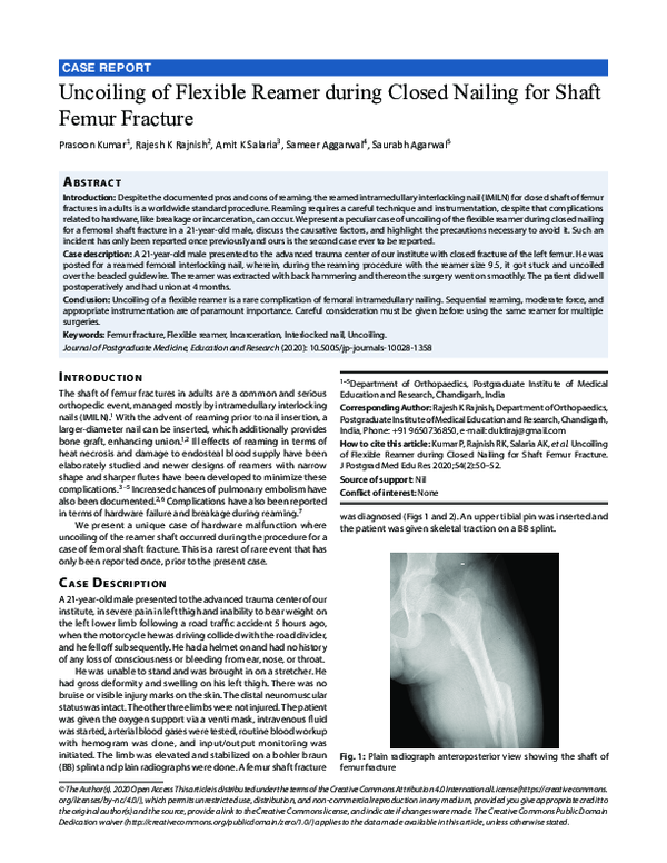 (PDF) Uncoiling of Flexible Reamer during Closed Nailing for Shaft ...