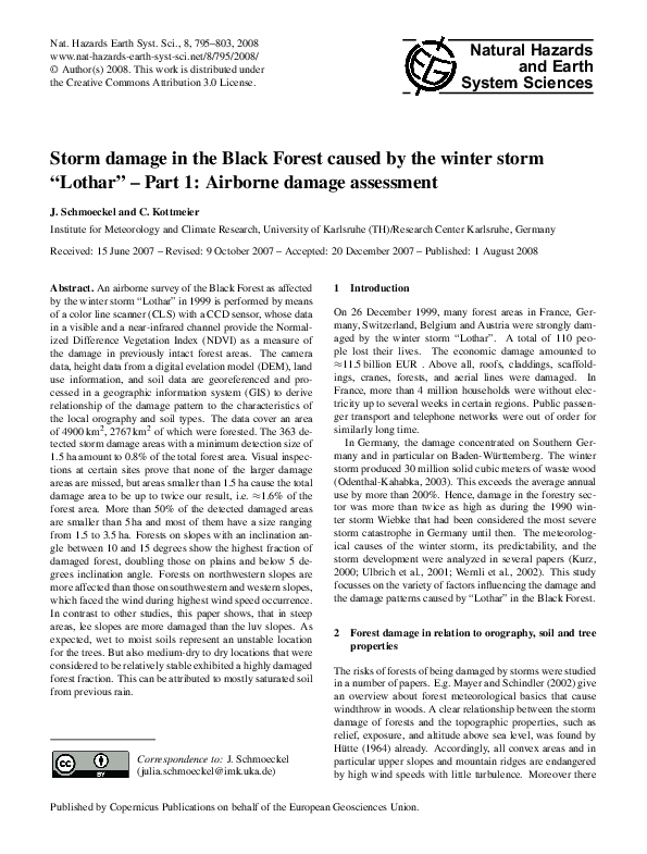(PDF) Storm damage in the Black Forest caused by the winter storm ...