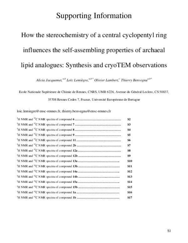 (PDF) How the Stereochemistry of a Central Cyclopentyl Ring Influences ...