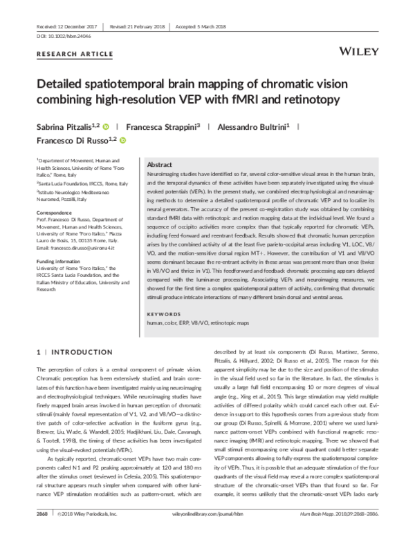 (PDF) Detailed spatiotemporal brain mapping of chromatic vision ...