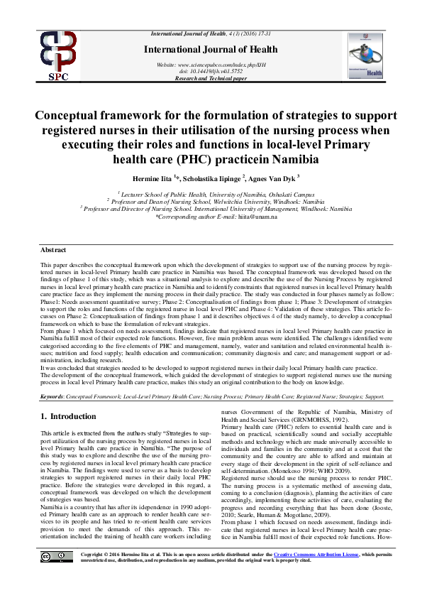 (PDF) Conceptual framework for the formulation of strategies to support ...