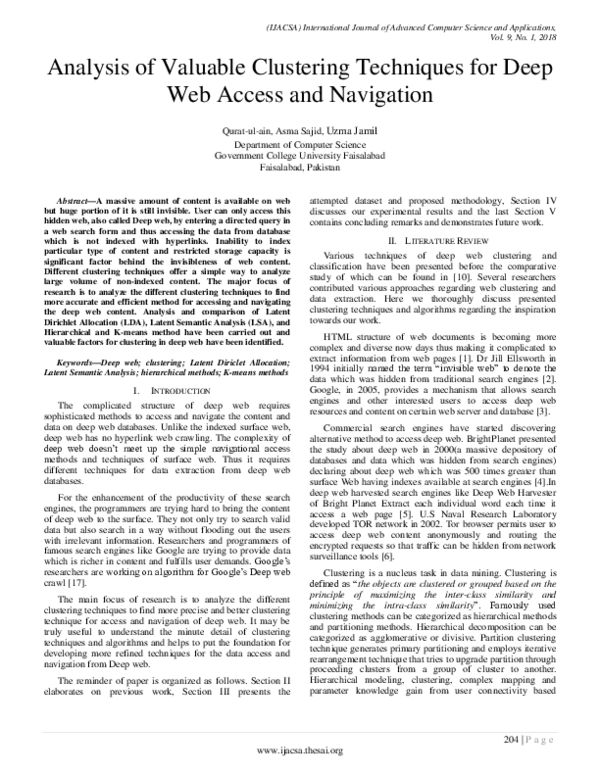 Pdf Efficient Clustering For Deep Web Navigation