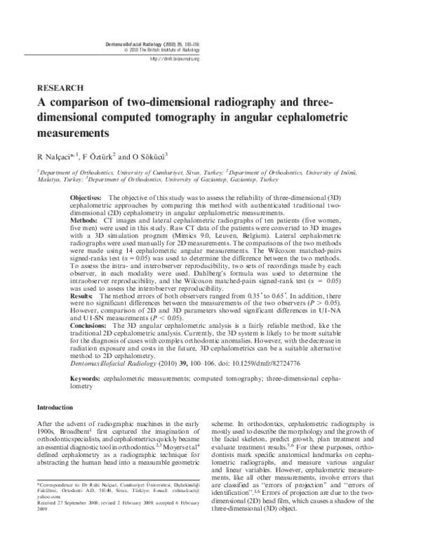 (PDF) A comparison of two-dimensional radiography and three-dimensional computed tomography in ...