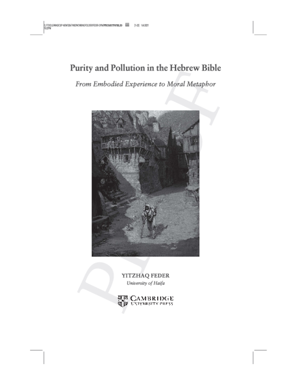 (PDF) Purity and Pollution in the Hebrew Bible: From Embodied ...