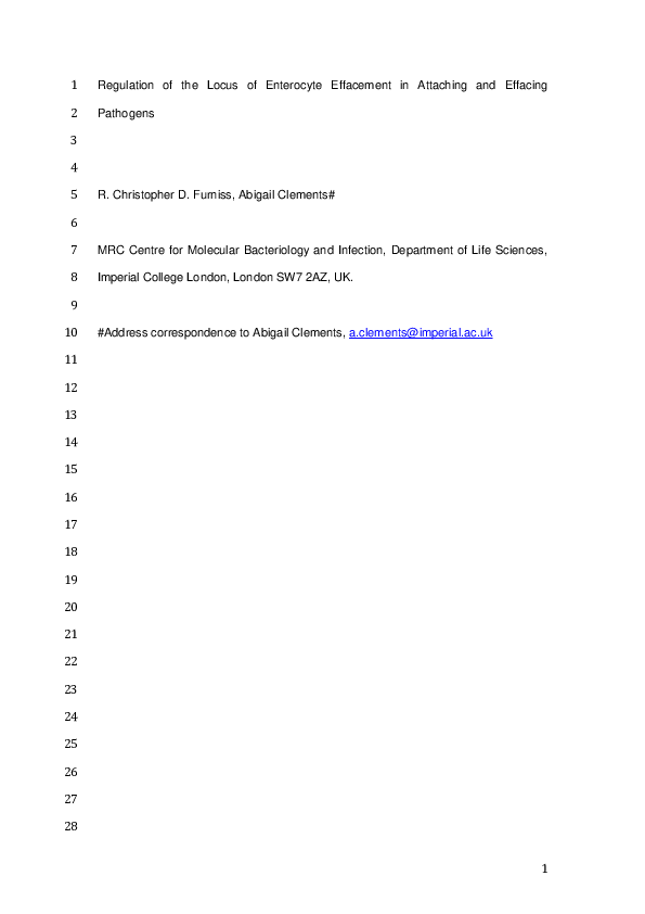 (PDF) Regulation of the Locus of Enterocyte Effacement in Attaching and ...
