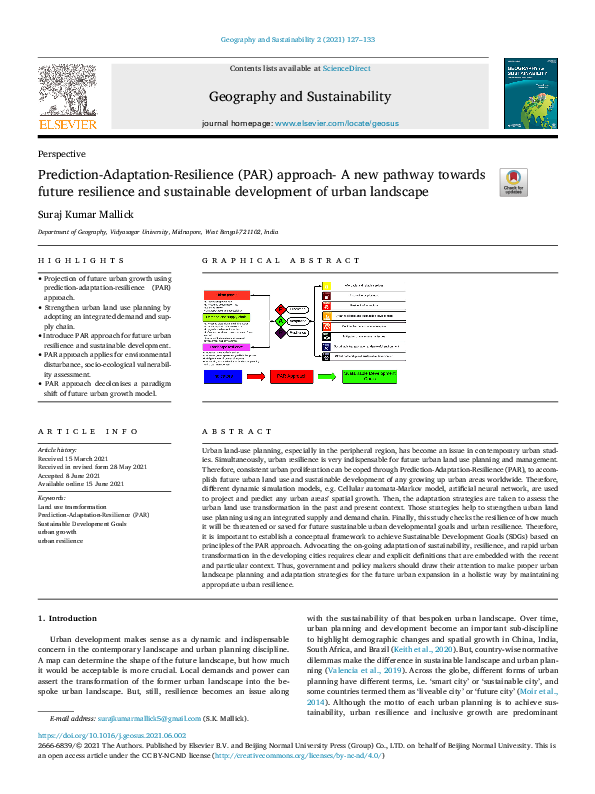 (PDF) Prediction-Adaptation-Resilience (PAR) approach- A new pathway ...