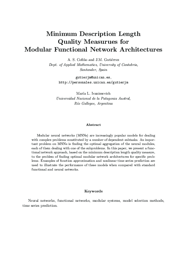 (PDF) Minimum description length quality measurues for modular functional network architectures
