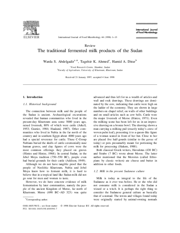 (PDF) The traditional fermented milk products of the Sudan
