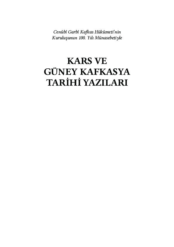 (PDF) Kars Siyasal Elitlerinin Anatomisi (1923-1950)