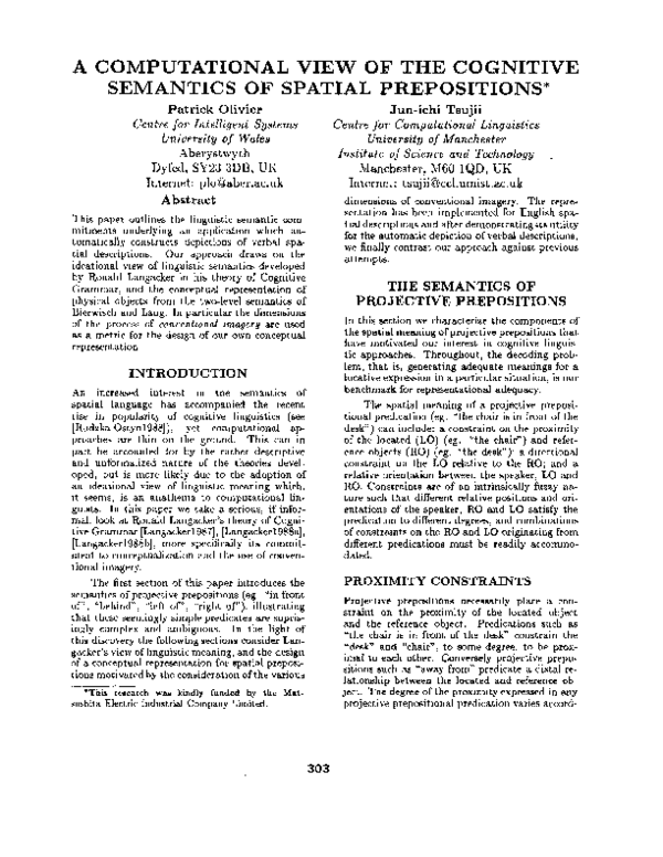 Pdf A Computational View Of The Cognitive Semantics Of Spatial