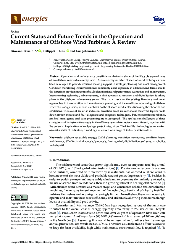 (PDF) Current Status and Future Trends in the Operation and Maintenance ...