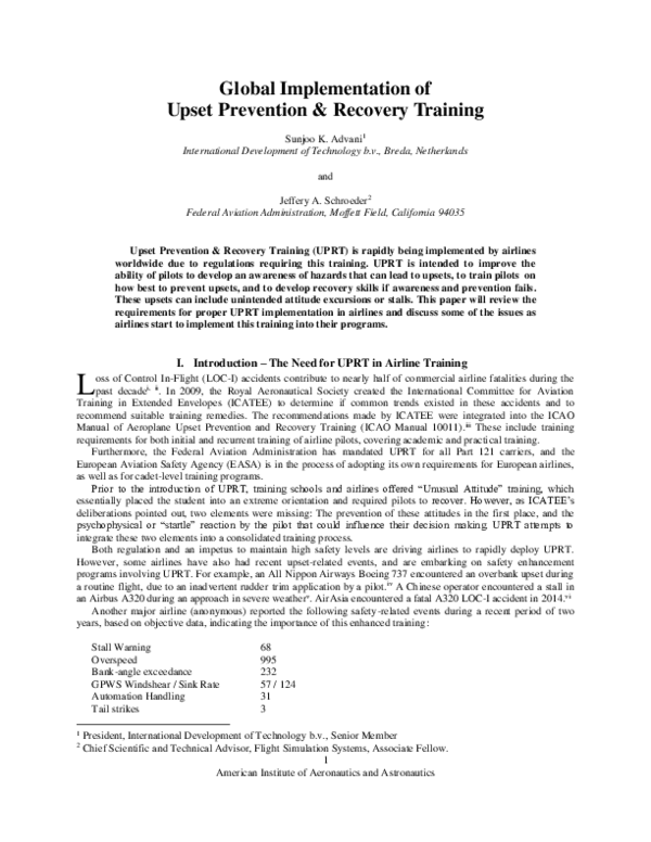 (PDF) Global Implementation of Upset Prevention & Recovery Training