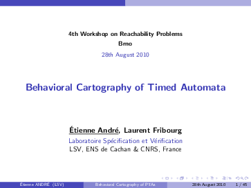 (PDF) Behavioral Cartography of Timed Automata