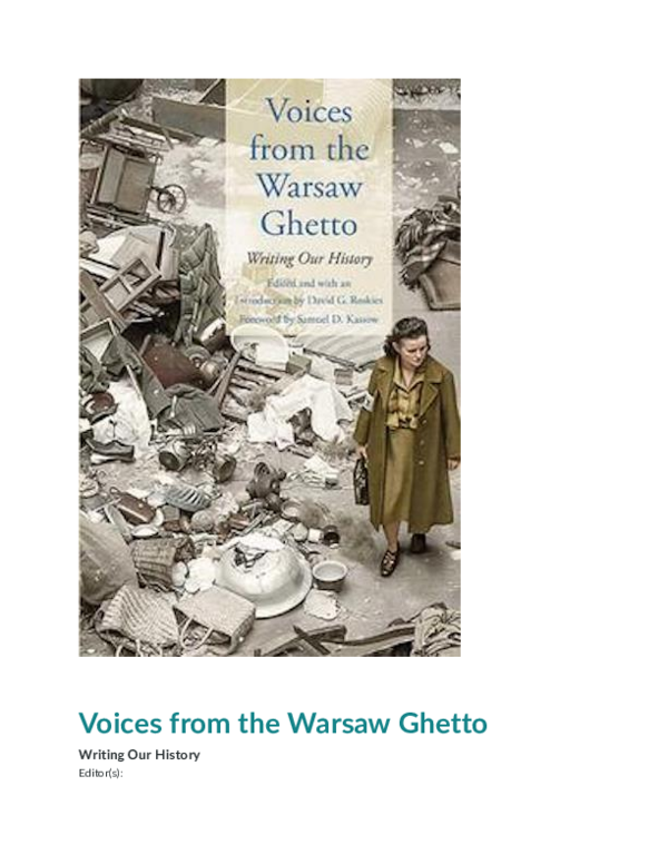 (PDF) Voices from the Warsaw Ghetto, edited by David Roskies (Review)