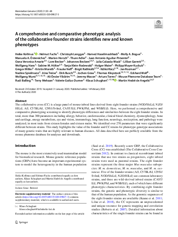 (PDF) A comprehensive and comparative phenotypic analysis of the ...
