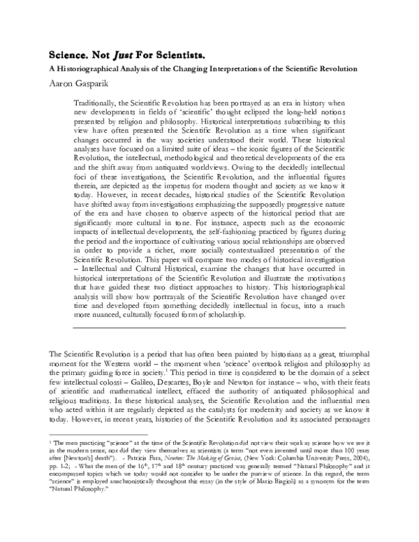 (PDF) “Science. Not Just For Scientists. A Historiographical Analysis ...