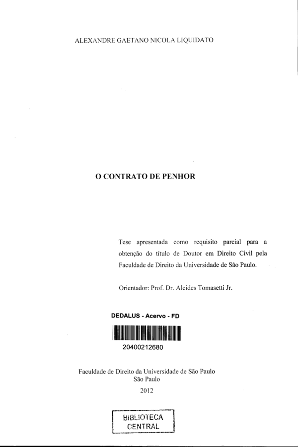 (PDF) O contrato de penhor