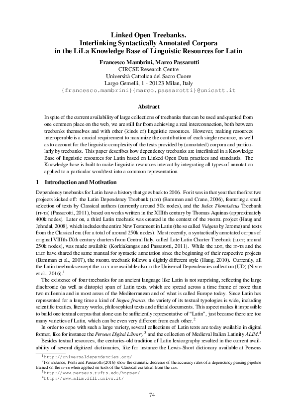 Pdf Linked Open Treebanks Interlinking Syntactically Annotated Corpora In The Lila Knowledge