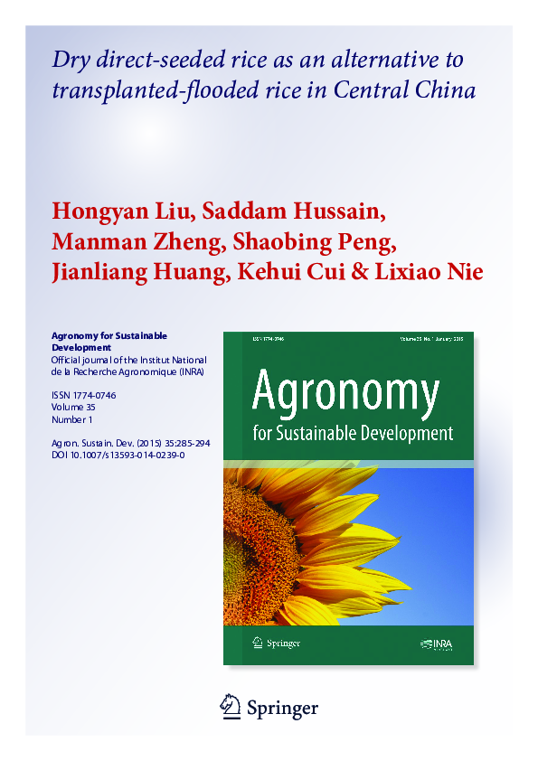 (PDF) Dry direct-seeded rice as an alternative to transplanted-flooded ...