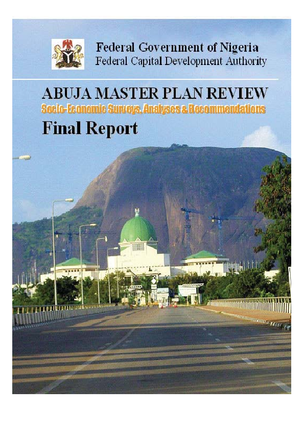 (PDF) Review of Abuja Master Plan: Socio-economic surveys, analysis and ...
