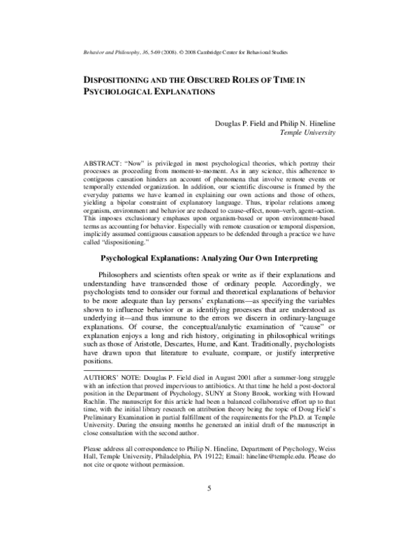 (PDF) Dispositioning and the obscured roles of time in psychological ...