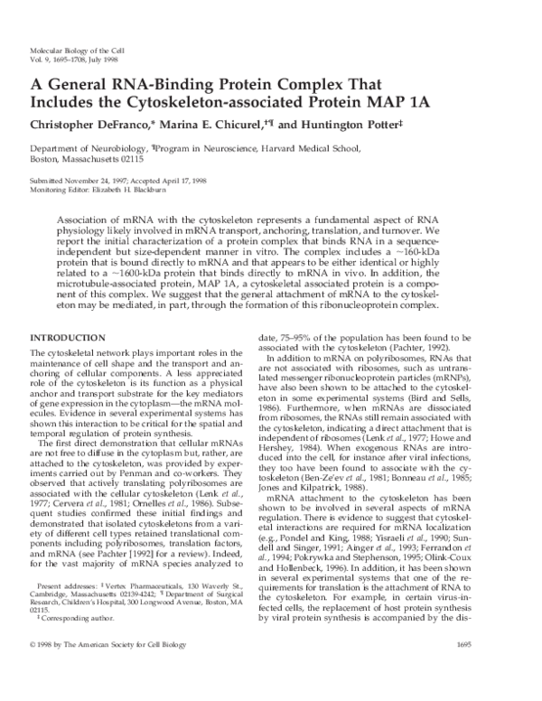 (PDF) A General RNA-Binding Protein Complex That Includes the ...