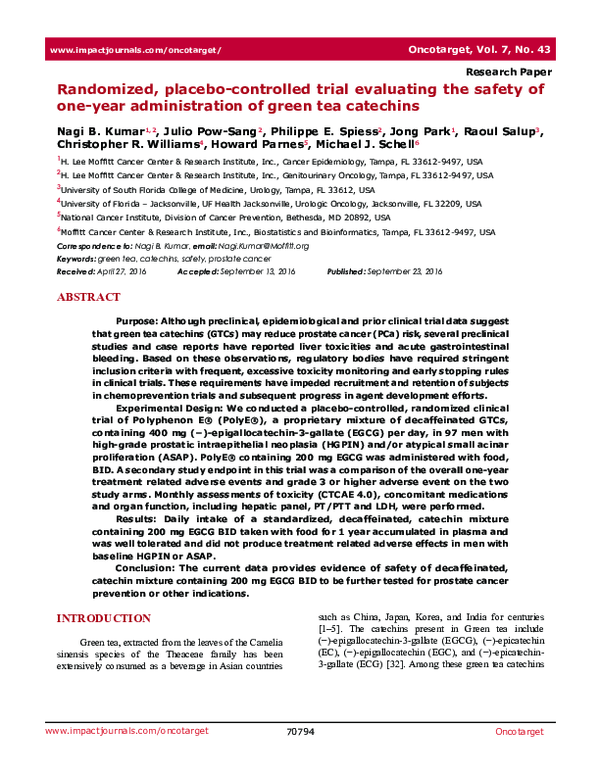 (PDF) Randomized, placebo-controlled trial evaluating the safety of one ...