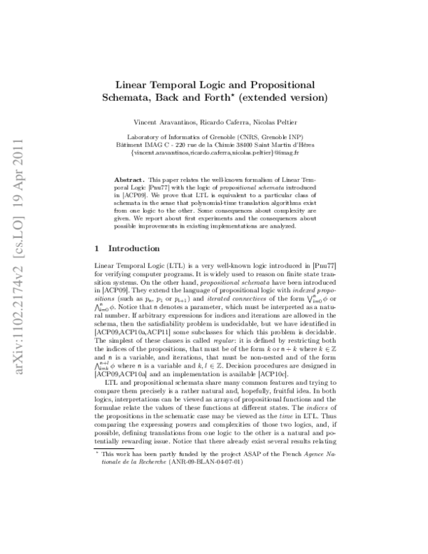 Pdf Linear Temporal Logic And Propositional Schemata Back And Forth 5031