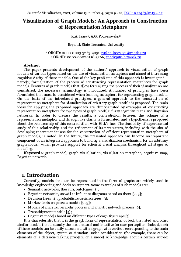 (PDF) Visualization of Graph Models: An Approach to Construction of Representation Metaphors
