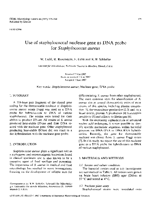 (PDF) Use of staphylococcal nuclease gene as DNA probe for ...