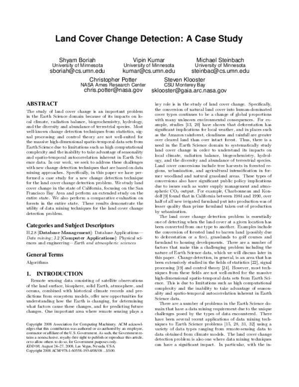 (PDF) Land Cover Change Detection