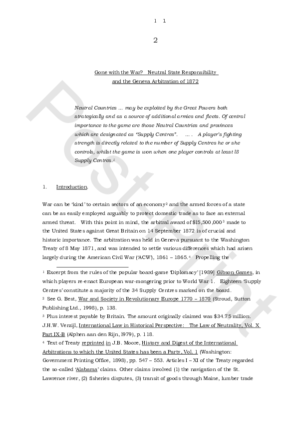 (PDF) Gone with the War? Neutral State Responsibility and the Geneva ...