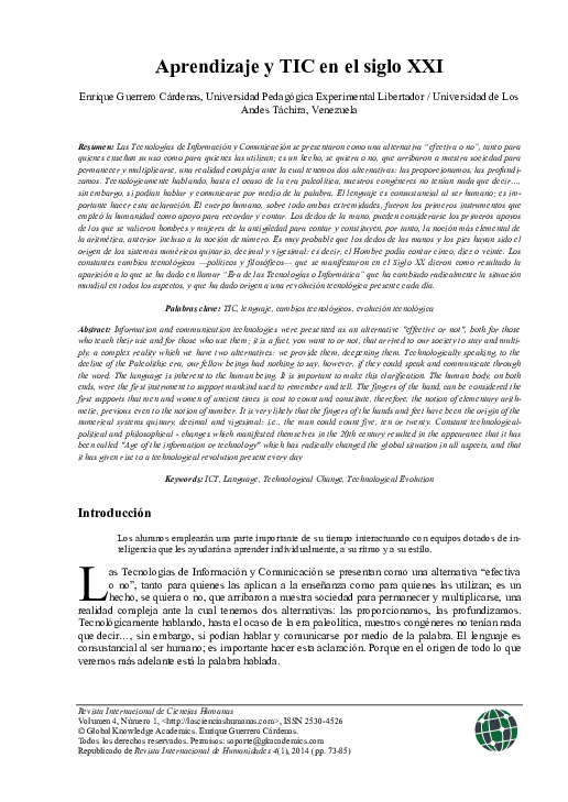 (PDF) Aprendizaje y TIC en el siglo XXI / Learning and ICT in the 21st ...