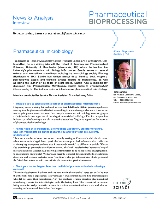 (PDF) Future of Pharmaceutical Microbiology