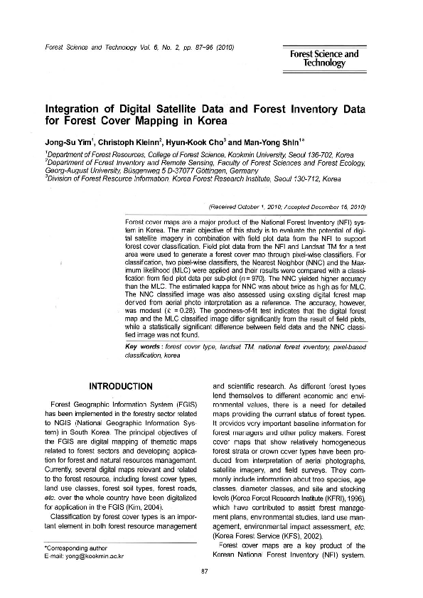 (PDF) Integration of digital satellite data and forest inventory data ...