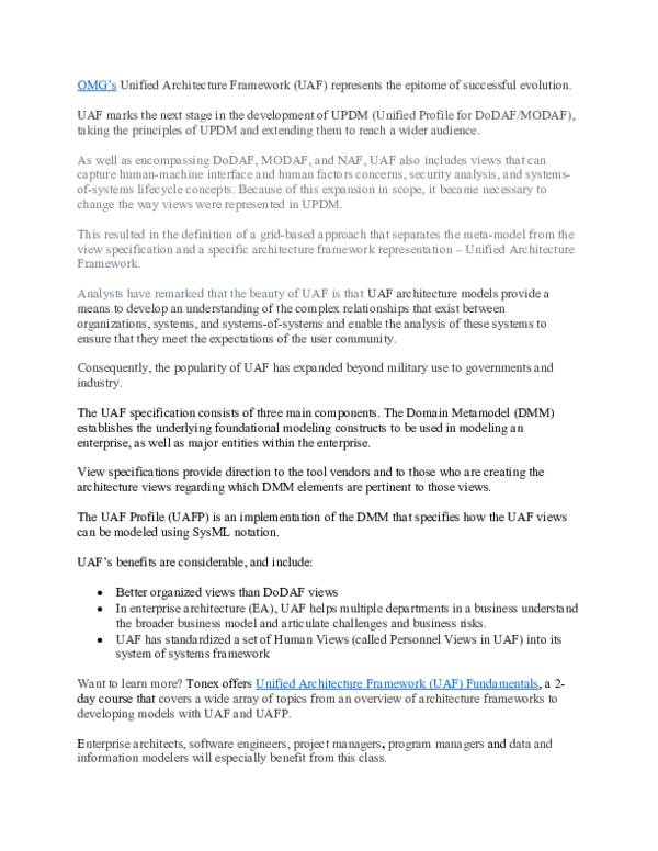 (DOC) UAF Training: Discover the Amazing Value of This New Architecture ...
