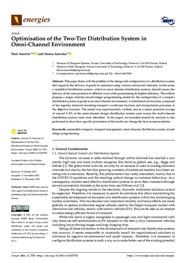 (PDF) Optimisation of the Two-Tier Distribution System in Omni-Channel ...