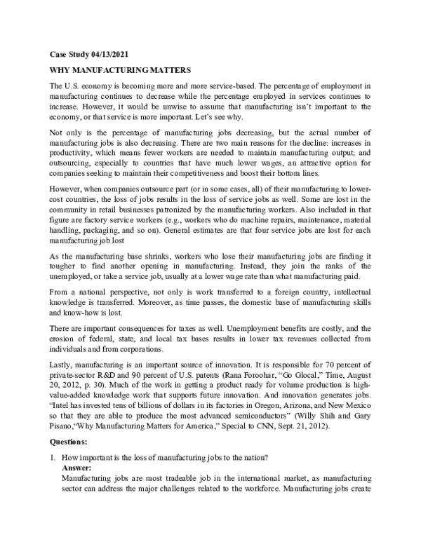 (DOC) Case Study OM TQM